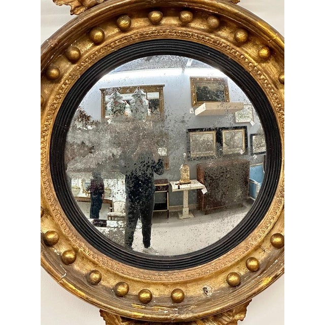 Antique Federal Style Gilt Gold Convex Wall / Console / Pier Mirror ...