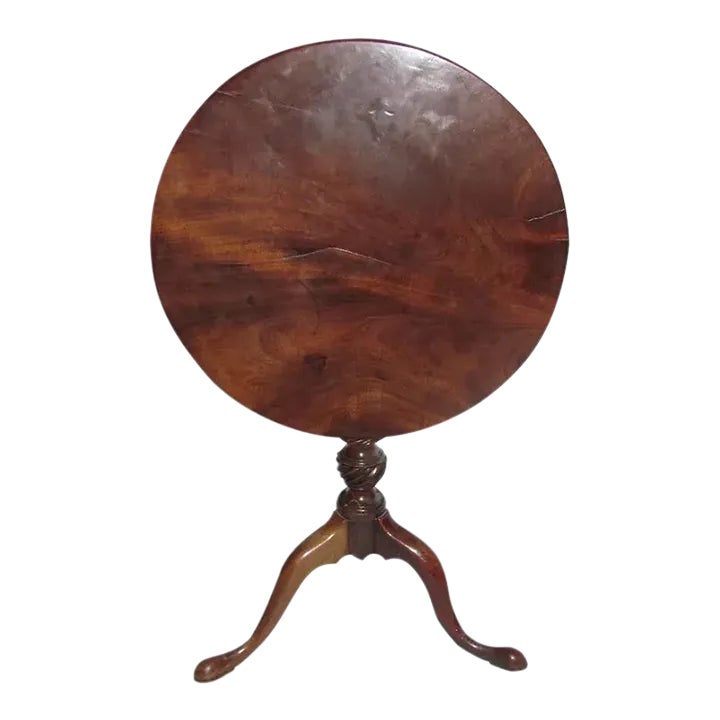 Antique English Mahogany Tilt Top Candle Stand Circa 1760 | Chairish