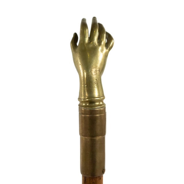 English Victorian Style Brass Hand Cane | Chairish