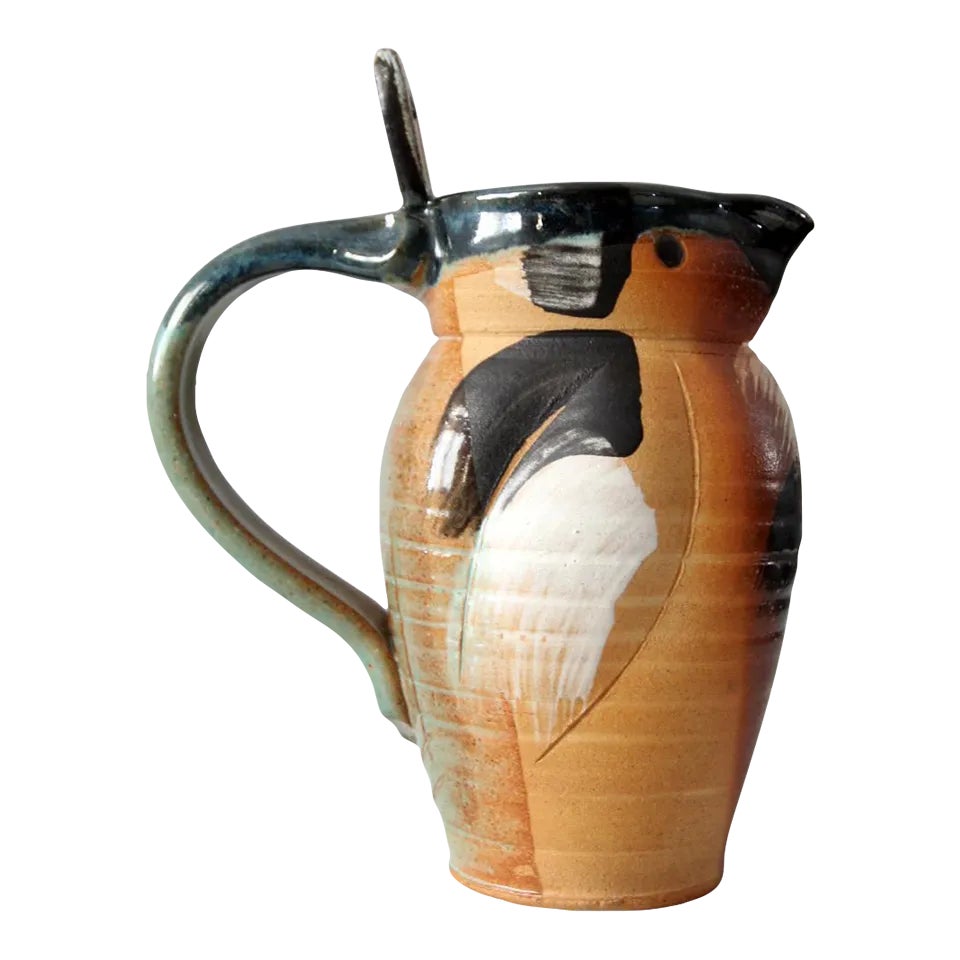 Vintage Lee Segal Studio Pottery Pitcher Vase | Chairish