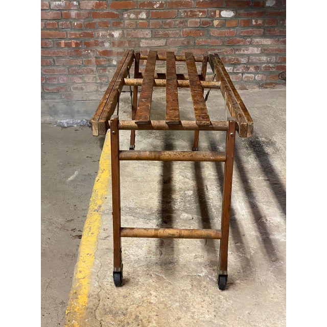 Vintage Factory Slat Folding Table | Chairish