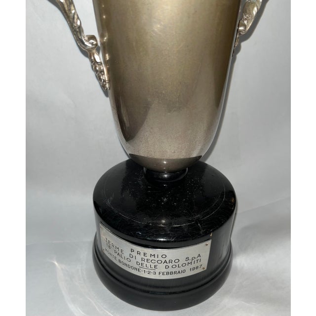 1967 Tall Italian Trophy on a Black Wood Base | Chairish