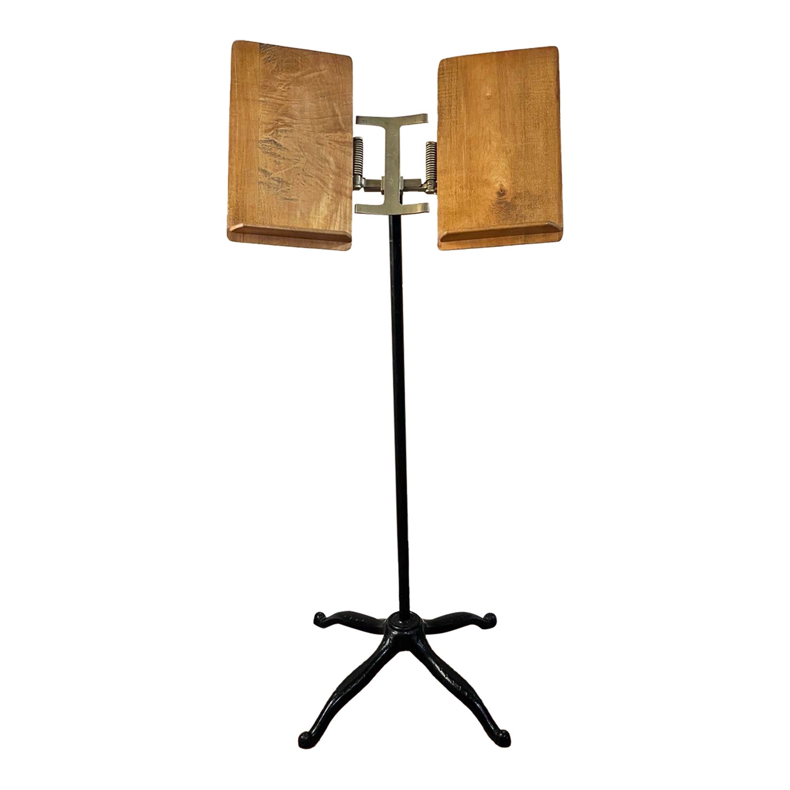 19c Wood & Cast Iron Lectern Music Stand Book Holder | Chairish