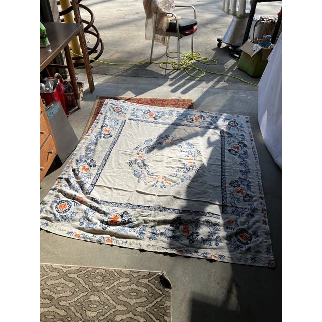 1970s Asian Square Tablecloth | Chairish