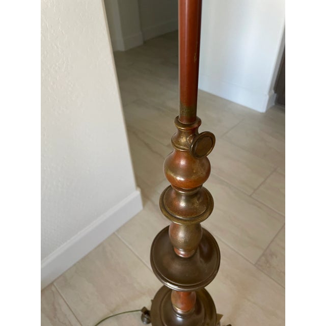 Early 20th Century Bronze Adjustable Floor Lamp | Chairish
