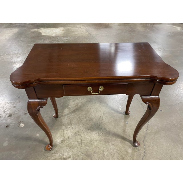 Ethan Allen Georgian Court Folding Leg Expandable Table | Chairish