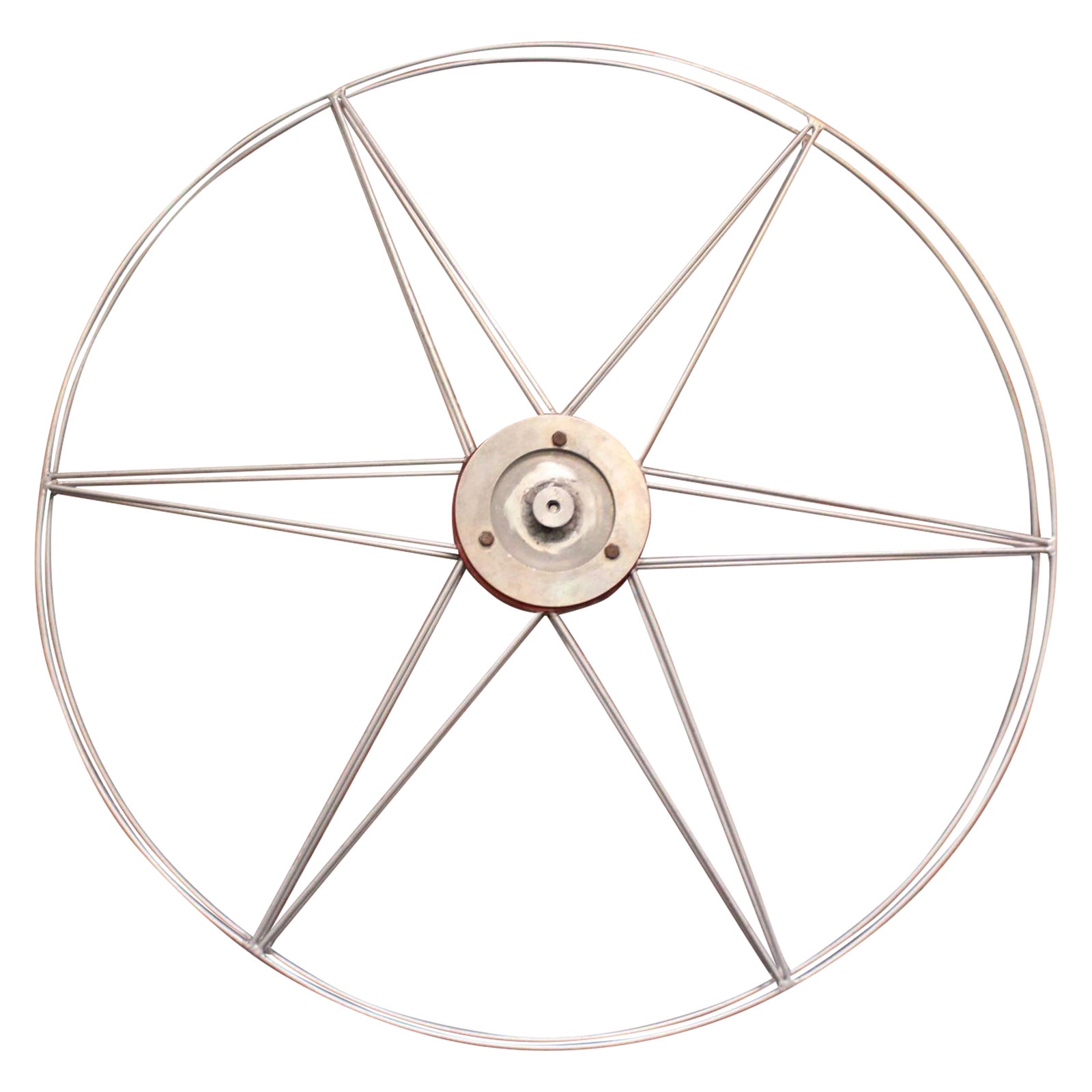 Large Vintage Hollywood Decor Aluminum "Star Spindle" Film Reel | Chairish