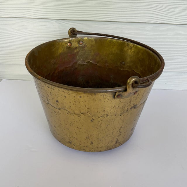 19th Century Antique American Ansonia Brass & Copper Fireplace Bucket ...
