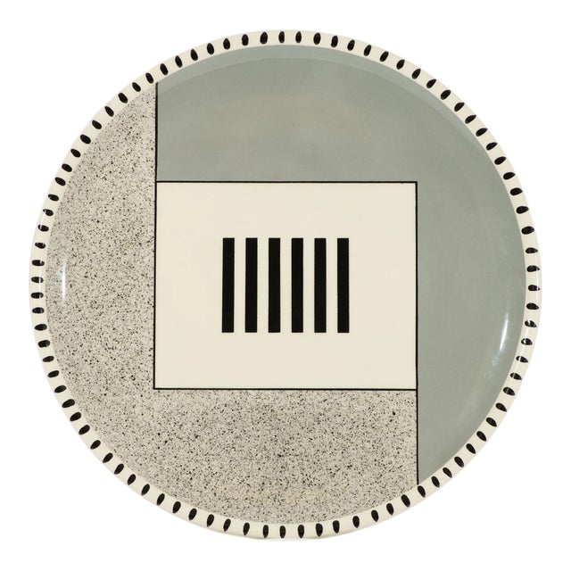 Michael Duvall Signed Postmodern Ceramic Plate | Chairish
