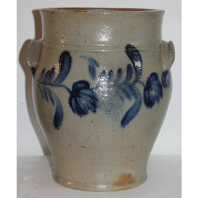 19thc Decorated Stone Ware Crock | Chairish