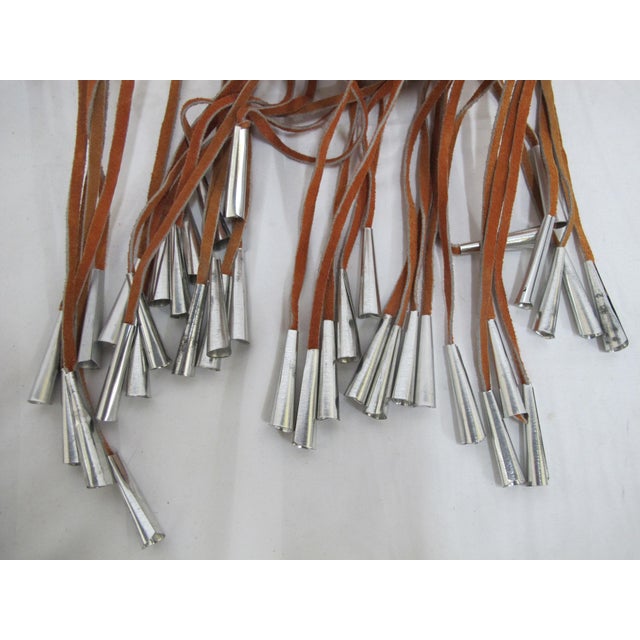 Native Apache Leather & Metal Dangle Burden Cone Basket | Chairish