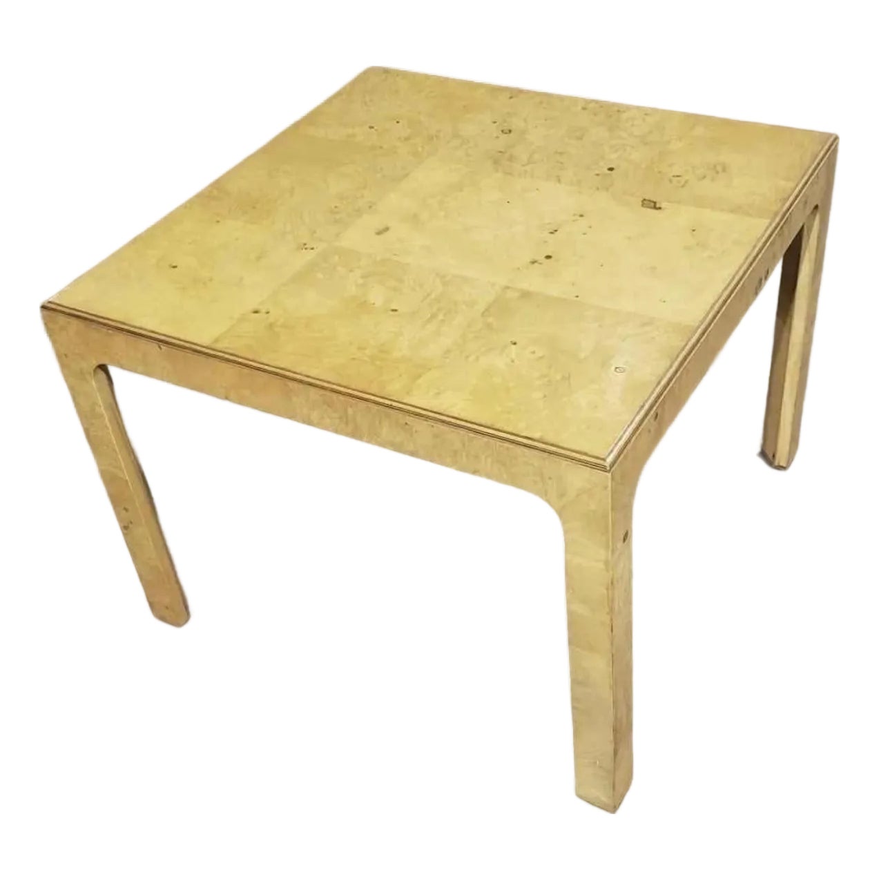 1980s Burl Wood Henredon Square Game Card Small Dining Table in Mint ...