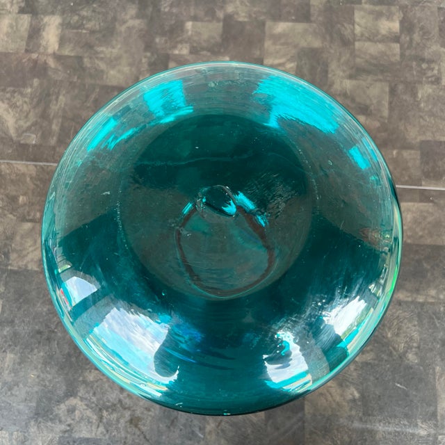 Blenko Teal Blue Glass Vase 12” Tall | Chairish