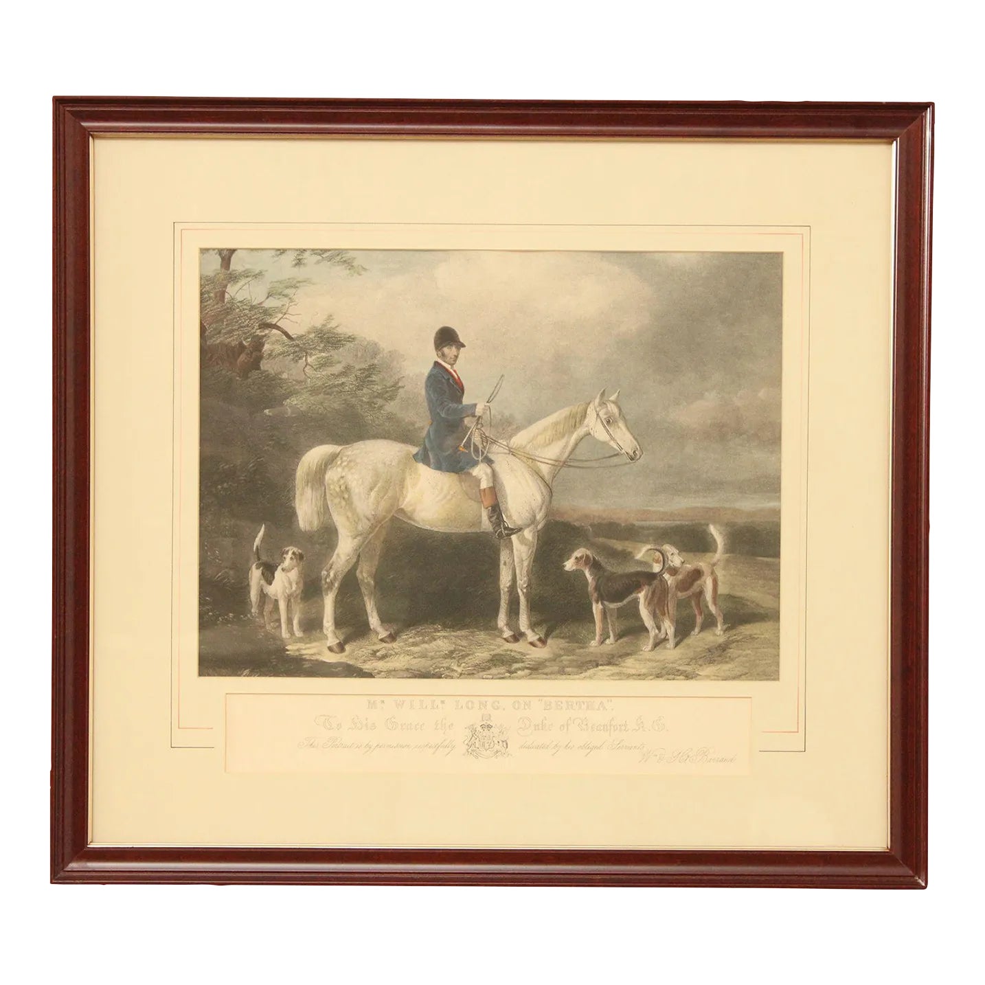"Mr. William Long on Bertha" English Engraving After Edward Hacker ...