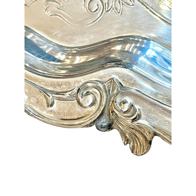 Vintage Birmingham Silver Company Silver Footed Salver Tray With Shell ...