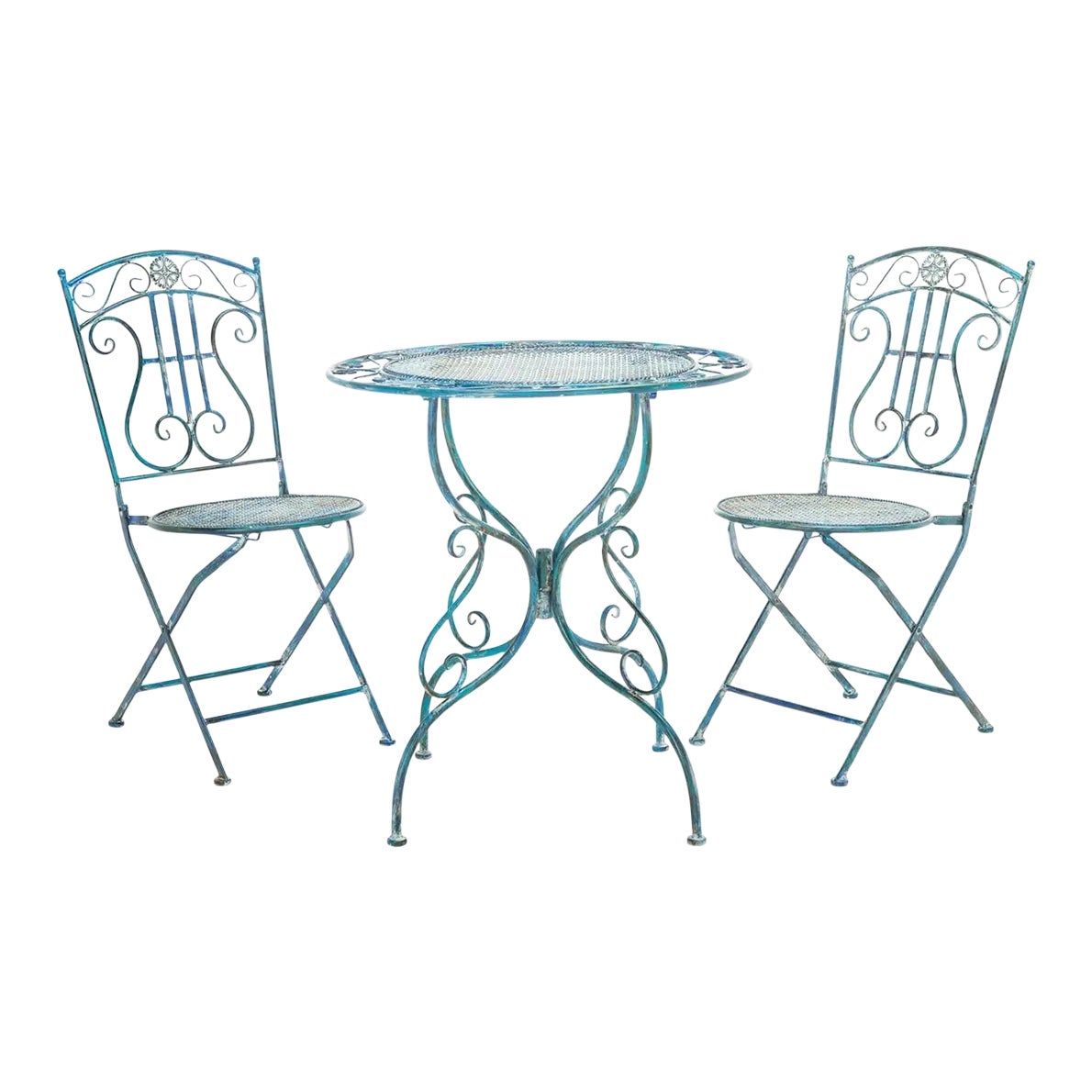 Semly 3 Piece Bistro - Mossy Blue | Chairish