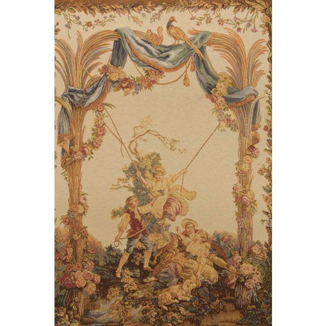 Late 20th Century French Rococo Style Large Custom Framed Tapestry ...
