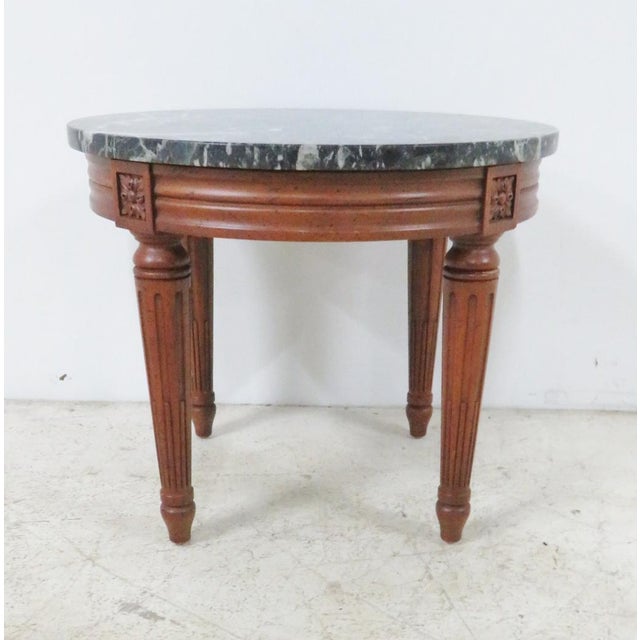 Mid 20th Century Louis XVI Marble Top Side Table | Chairish