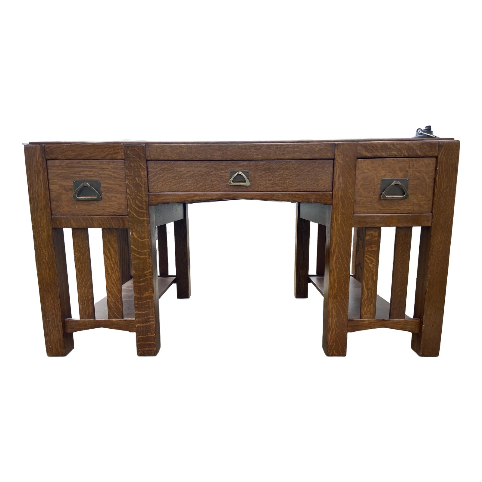 Antique Arts and Crafts Mission Oak Library Table | Chairish