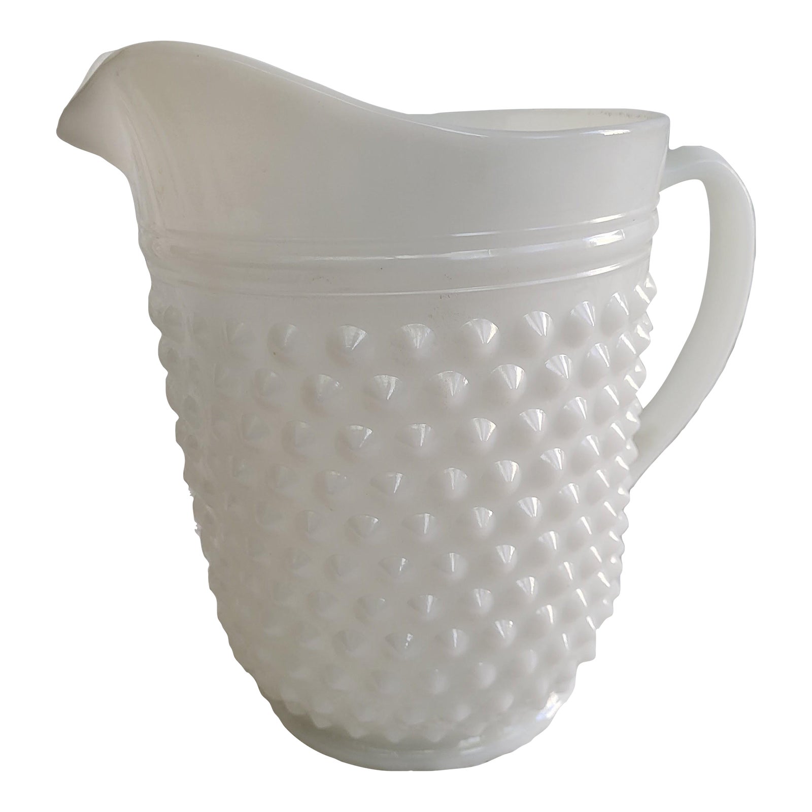 1950s Fenton White Hobnail Milk Glass Pitcher | Chairish