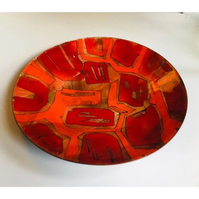 1960s Mid-Century Modern Bachrach Decorative Enamel Plate Dish or Vide ...