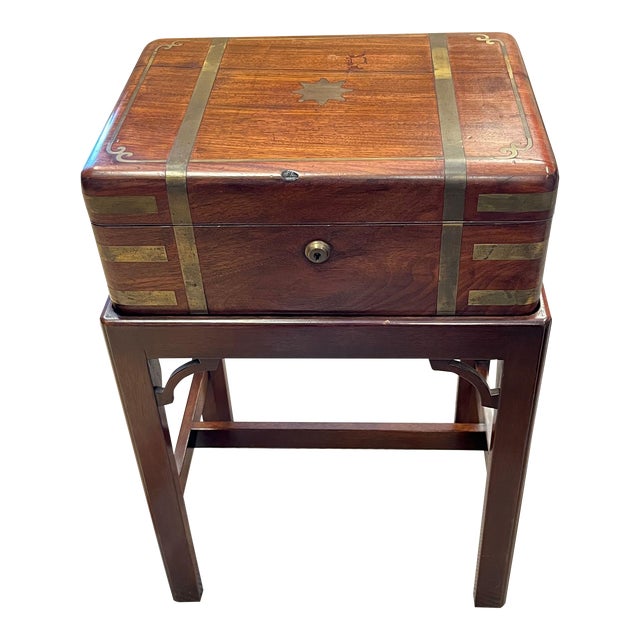 Antique Humidor Side Table | Chairish