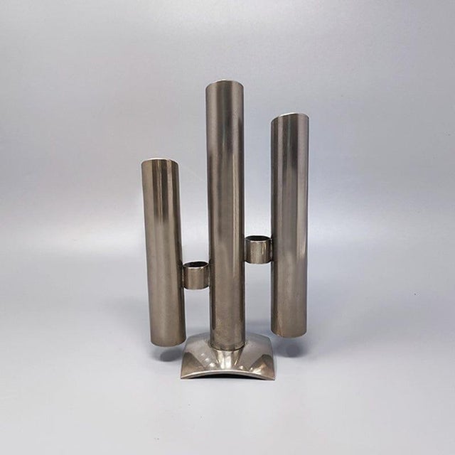 1970s Space Age Metal Vase, Made in Italy | Chairish