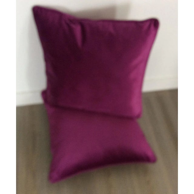 Contemporary Italian Purple Velvet Pillows - Pair | Chairish