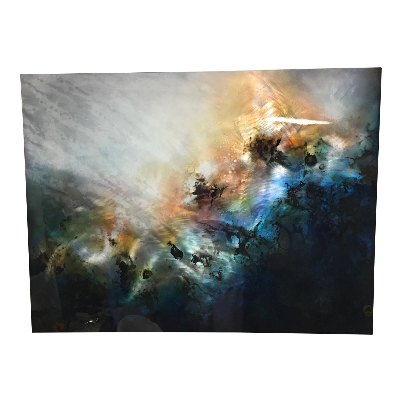 Robert Hawk “Imaginary Thoughts” Mixed Media on Metal | Chairish