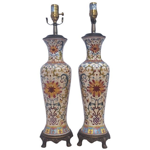 Vintage European Inspired Table Lamps - a Pair | Chairish