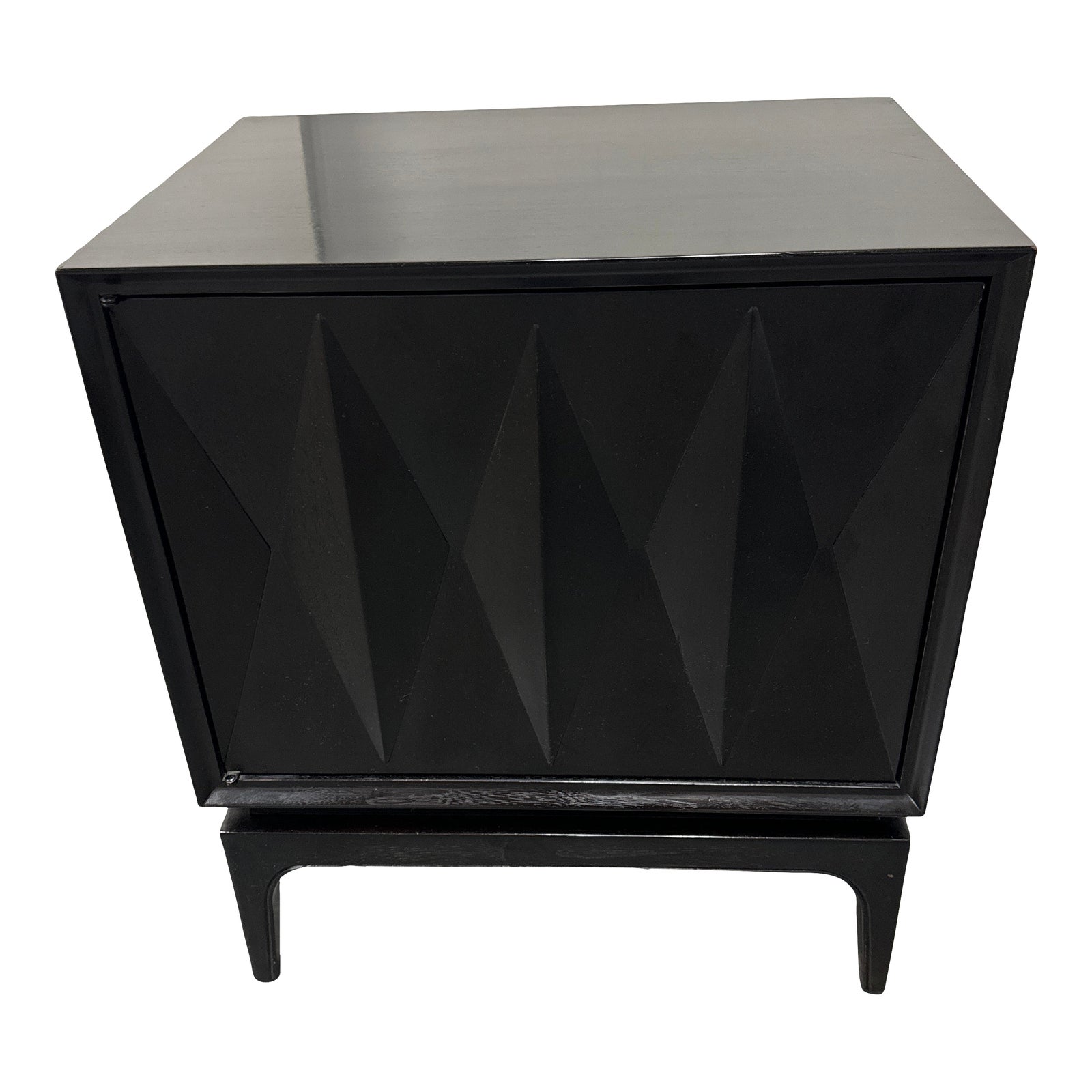 Albert Parvin's Mid 20th Century Ebony Nightstand | Chairish