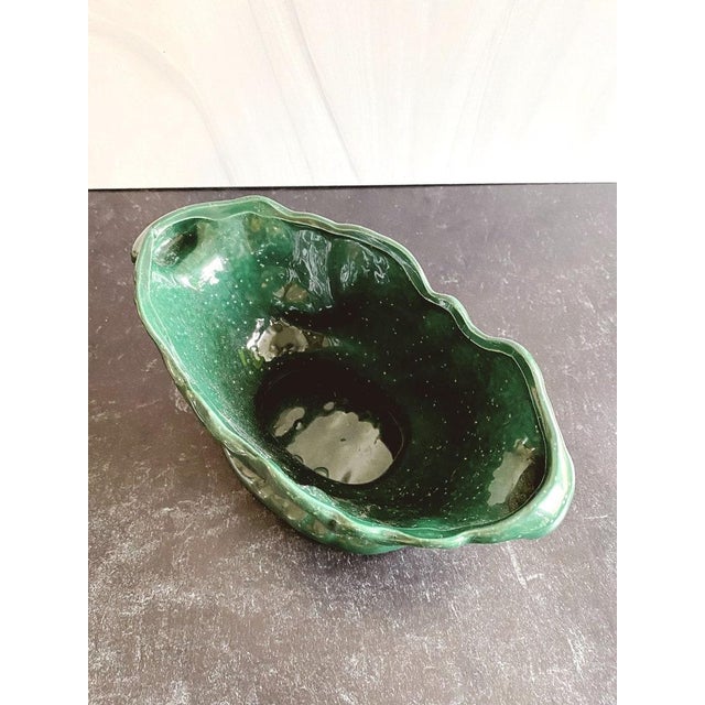Vintage 1960s Green Ceramic Planter | Chairish