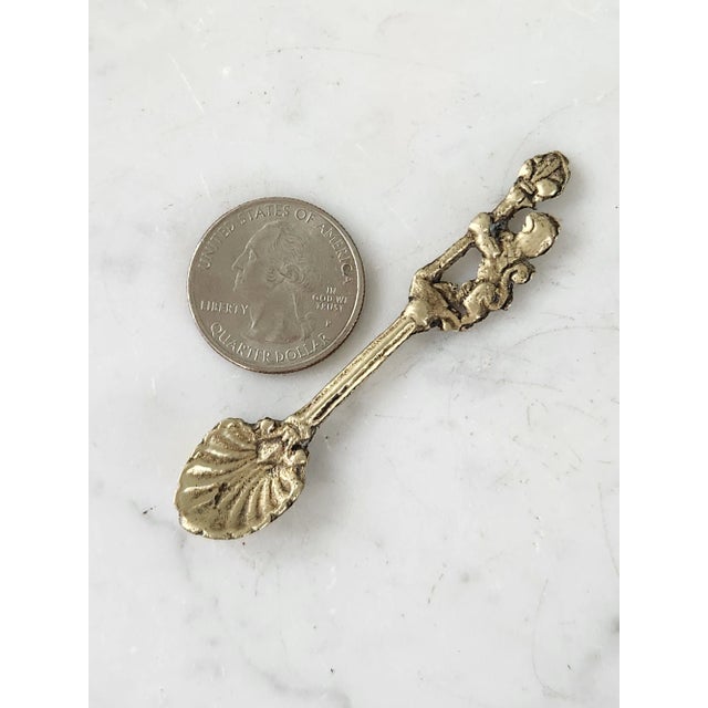 1960s Lion W Staff Mini Salt Cellar Spoon | Chairish