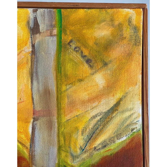 1960s Vintage Mid-Century Oil Painting With Wood Frame | Chairish