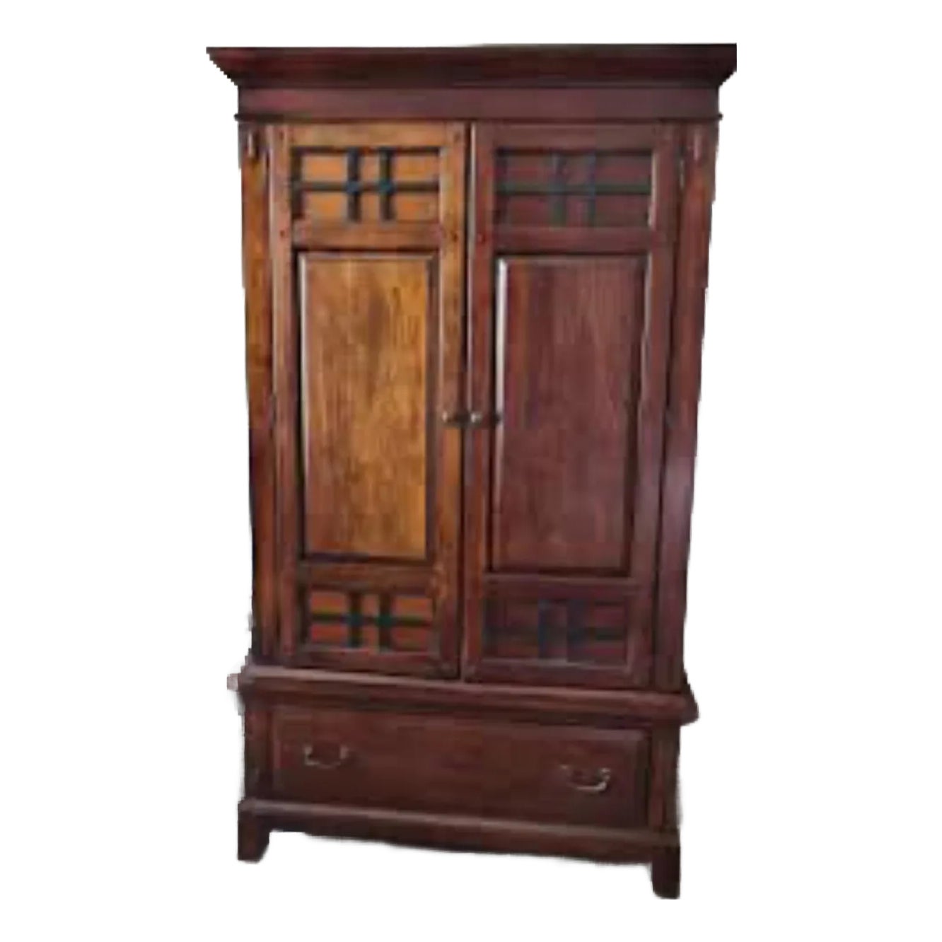 2000s Postmodern Broyhill Vantana Wood Armoire 2 Door Piece Drawer ...