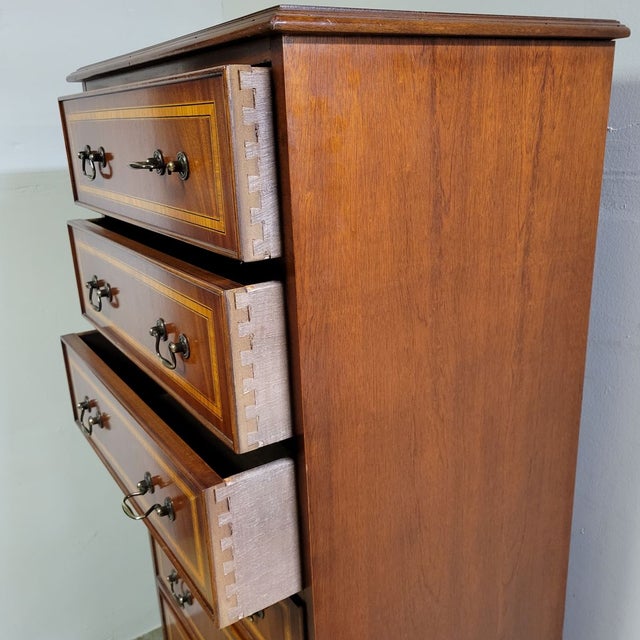 Chippendale Style Mahogany Lingerie Tall Chest With Satinwood Inlay ...