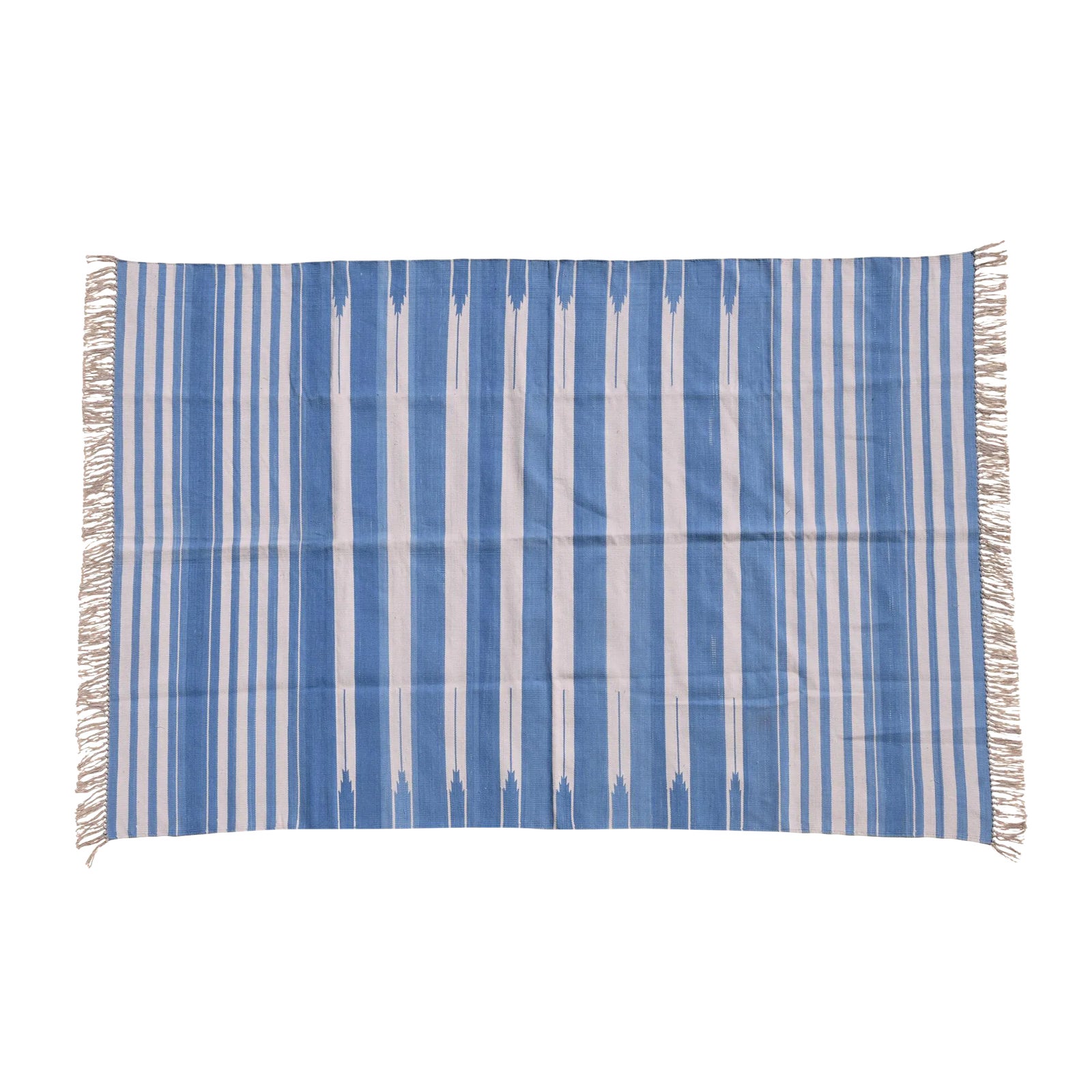 Ivy Rug, 8x10, Cornflower Blue & White | Chairish