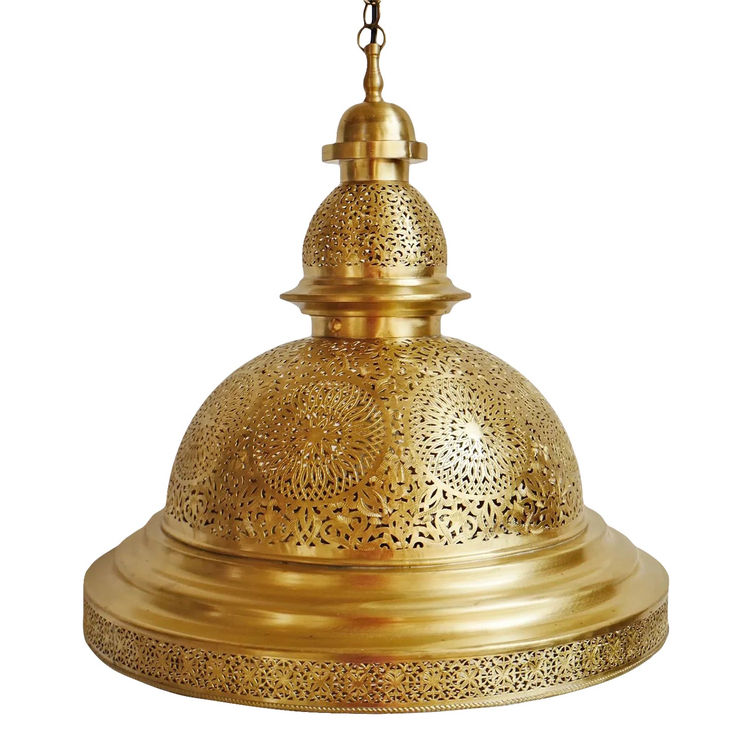 Contemporary Brass Bell Pendant Light Medium | Chairish