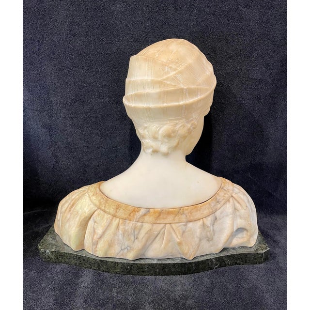 Vintage Art Deco Italian Alabaster Flapper Girl Bust Sculpture | Chairish