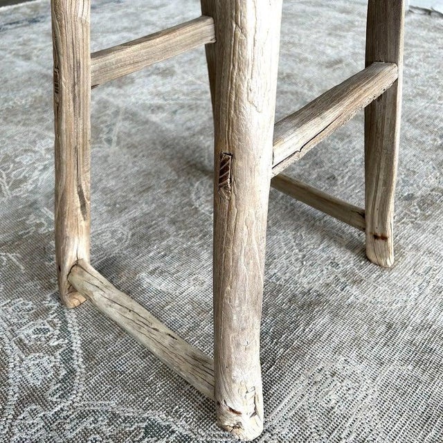 Elm Wood Stool | Chairish