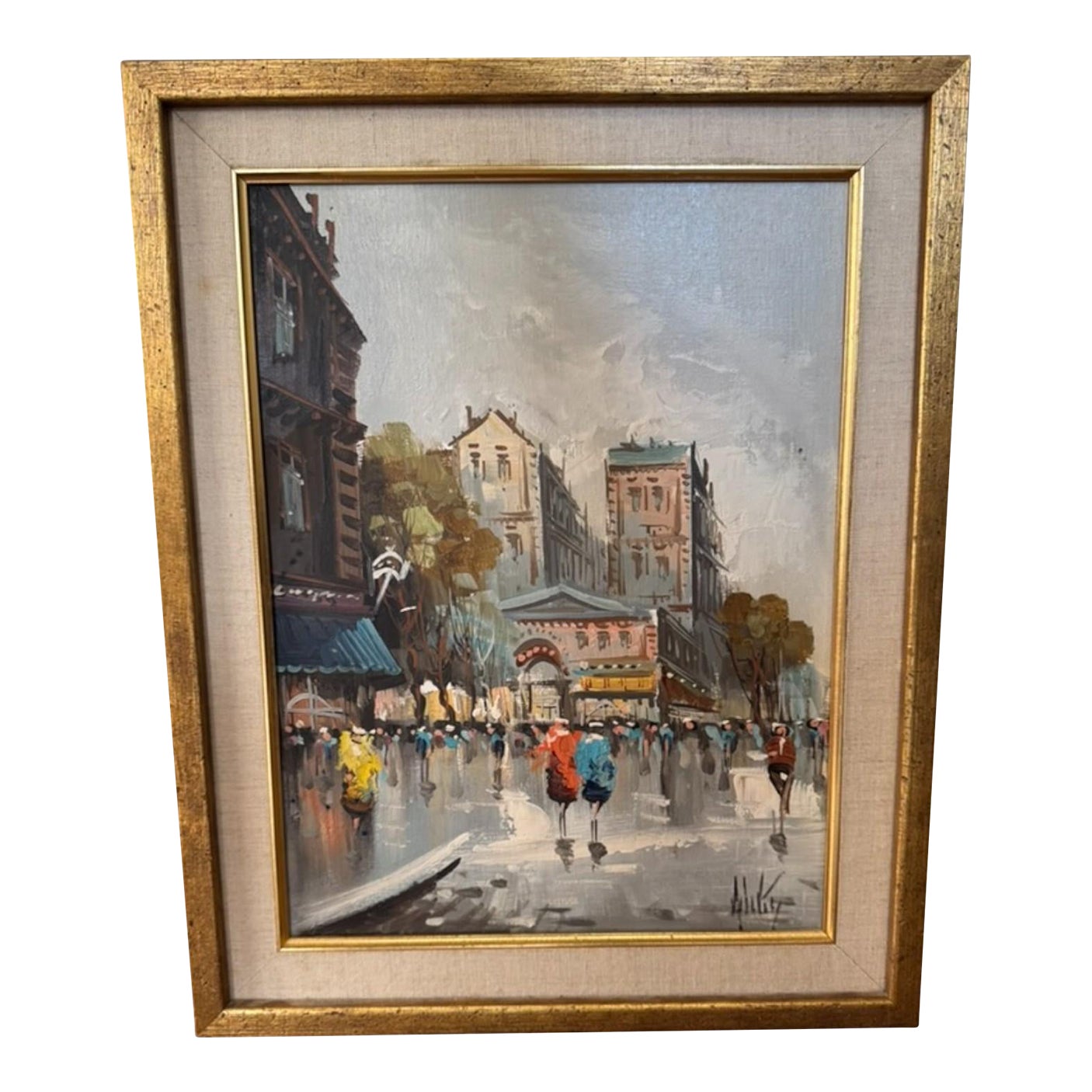 Mid 20th Century Antonio DeVity Parisian Street Scene Post ...