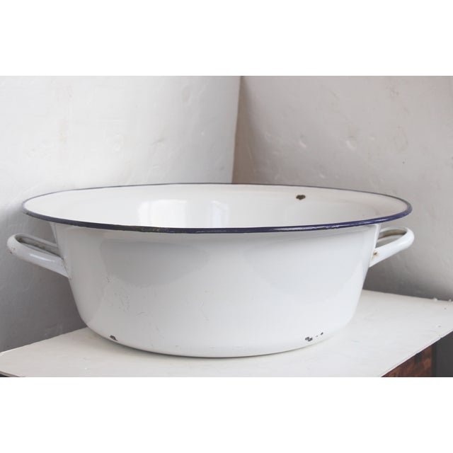 Hungarian Enamelware Wash Basin | Chairish