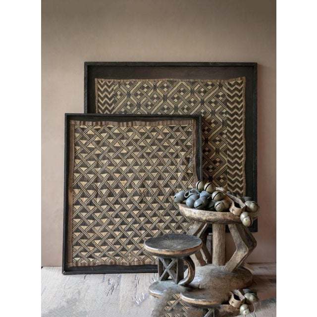 African Kuba Cloth Raffia /Textile Zaire 51" by 18" | Chairish