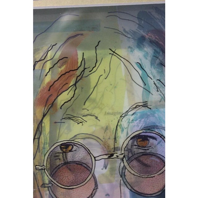 Contemporary Jean Pierre Weill Collage "John Lennon" 3-D Painting on ...