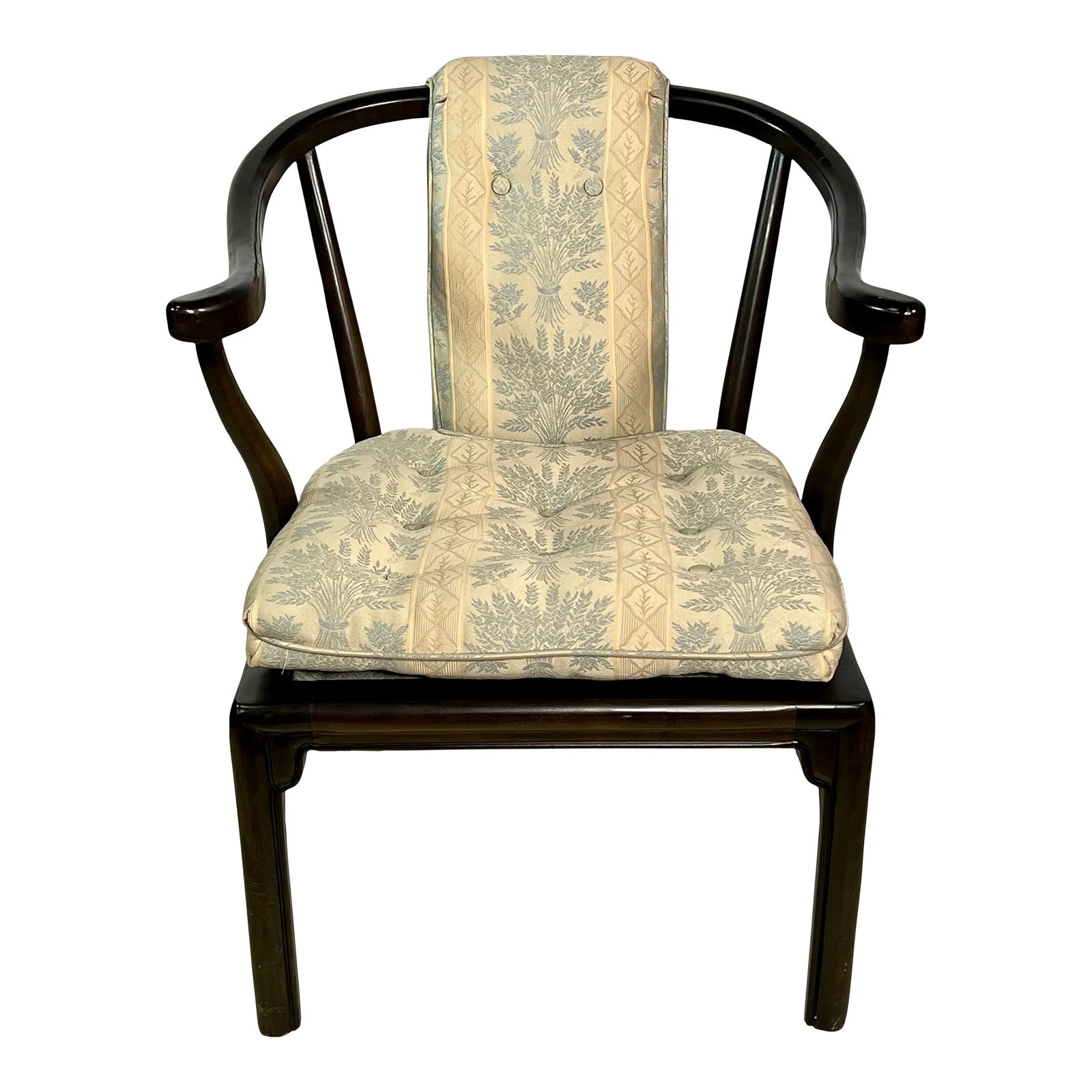 Vintage Oriental Asian Style Side Arm Chair | Chairish