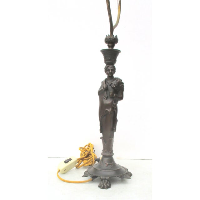 French Bronze Caryatid Lamp of Hercules Circa 1920s | Chairish
