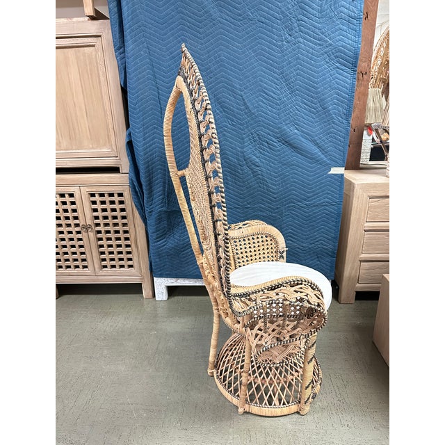 Natural Tribal Peacock Rattan Chair | Chairish