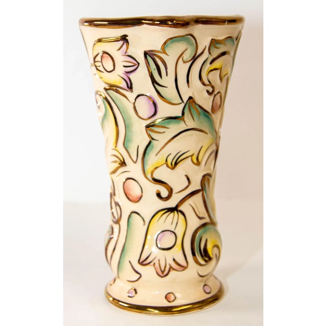 Vintage Wade Ceramic Gothic Pattern Glazed Vase in Pastel Colors Made ...