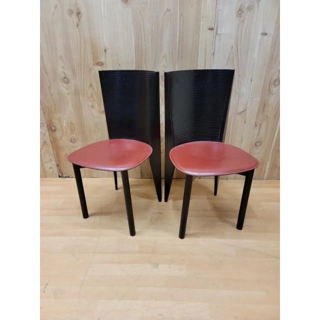 Vintage Postmodern Italian Ebonized Bentwood & Leather Dining Chairs by ...