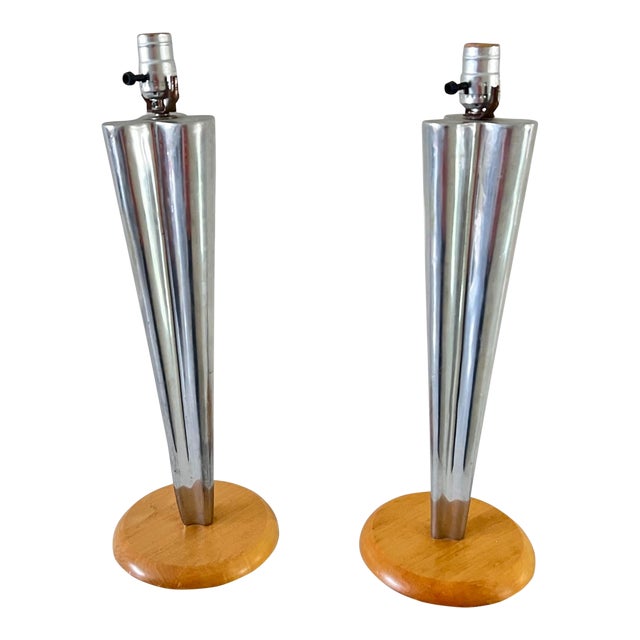 Vintage 1960s Mid-Century Modern Tapered Aluminum Table Lamps in the ...